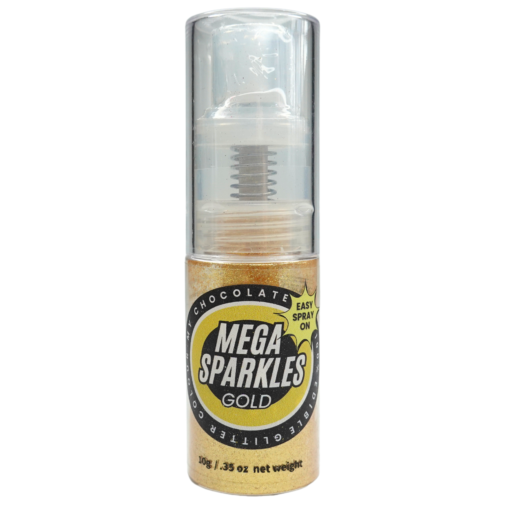 GOLD SPRAY Mega Sparkles - Edible Glitter Pump Spray – Colour My Chocolate