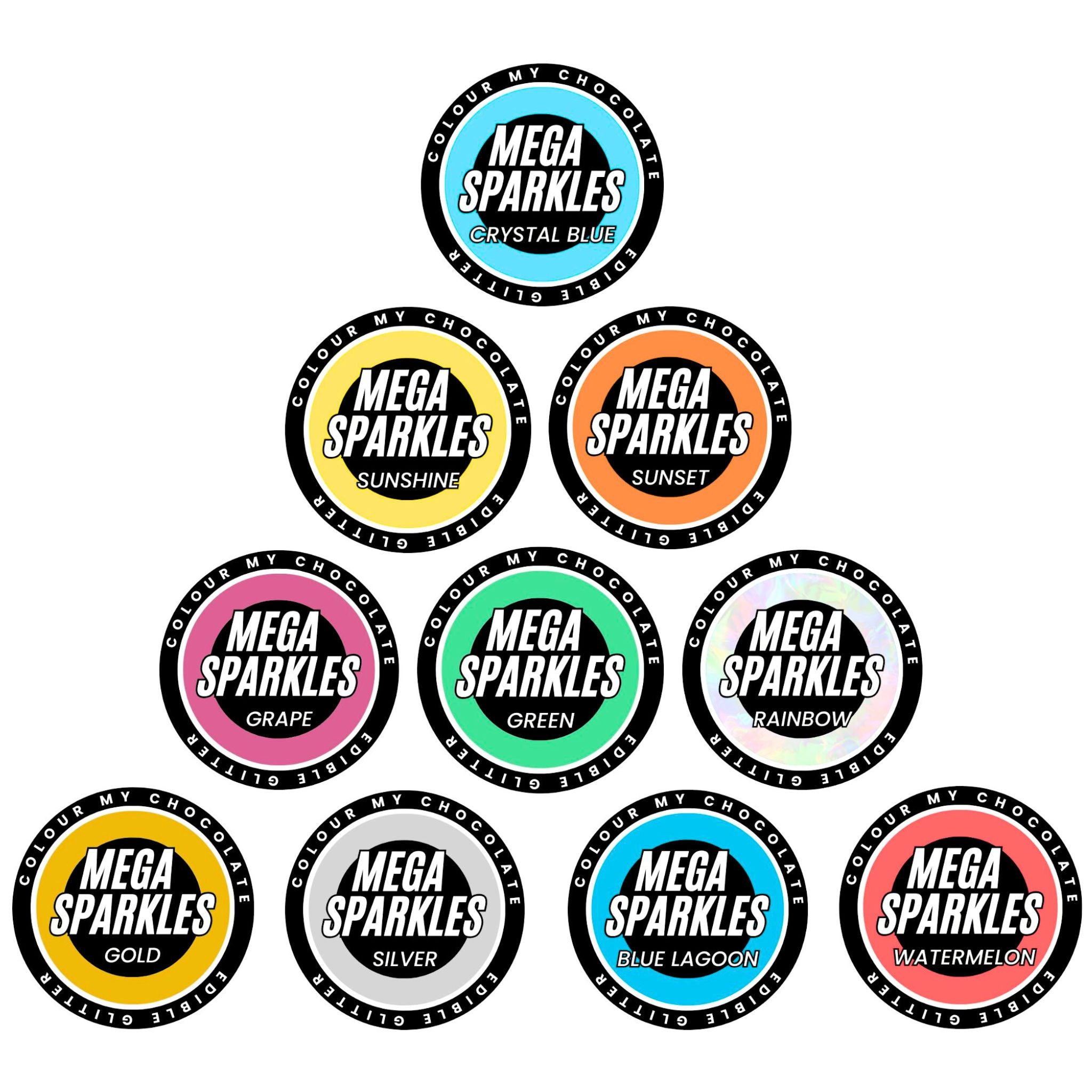 MEGA SPARKLE Bundle - 10 Pack - Edible & Drinkable Glitter – Colour My ...